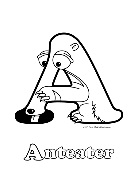 alphabetimals coloring pages