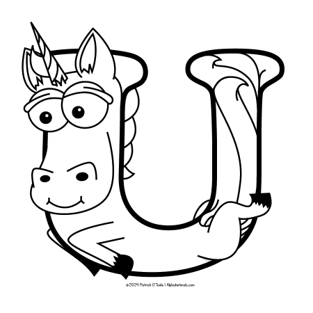 animal coloring pages alphabet u