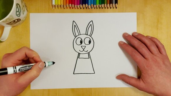 how to draw the cartoon rabbit