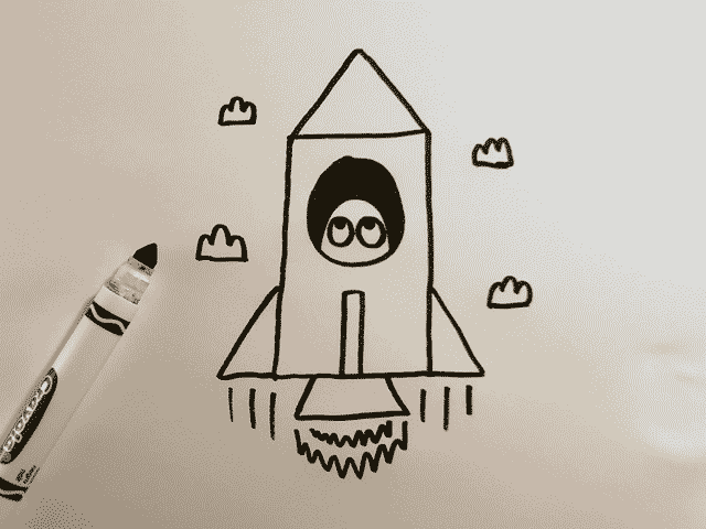 simple rocket ship drawing
