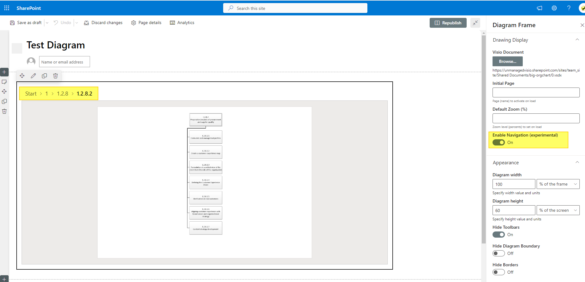 Diagram Frame SharePoint Web Part 1.2: New Navigation and German ...