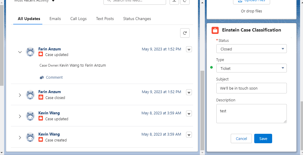 Einstein Case Classification: Automate Support