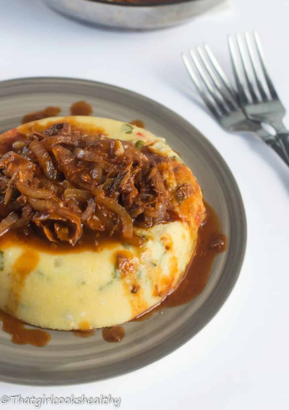 Cornmeal Cou Cou (Trinidadian Style) - That Girl Cooks Healthy