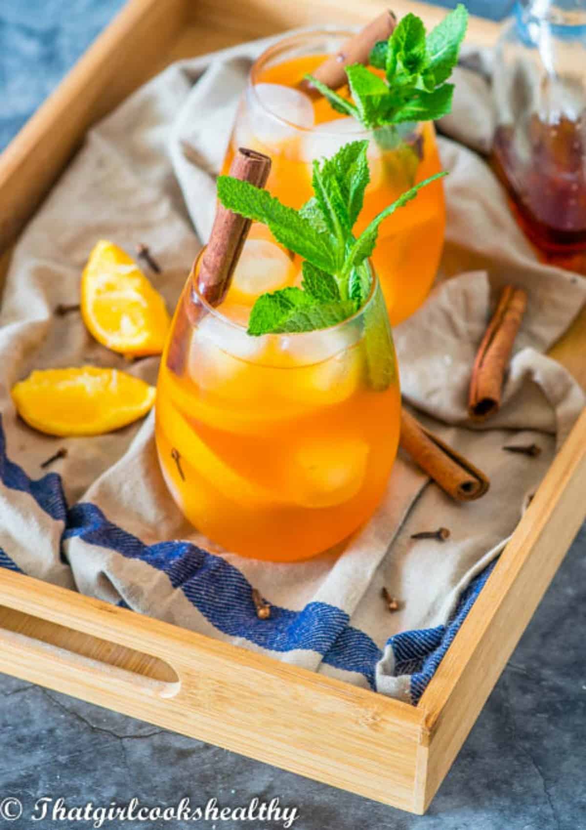 Cinnamon Orange Cold Brew Tea - That Girl Cooks Healthy