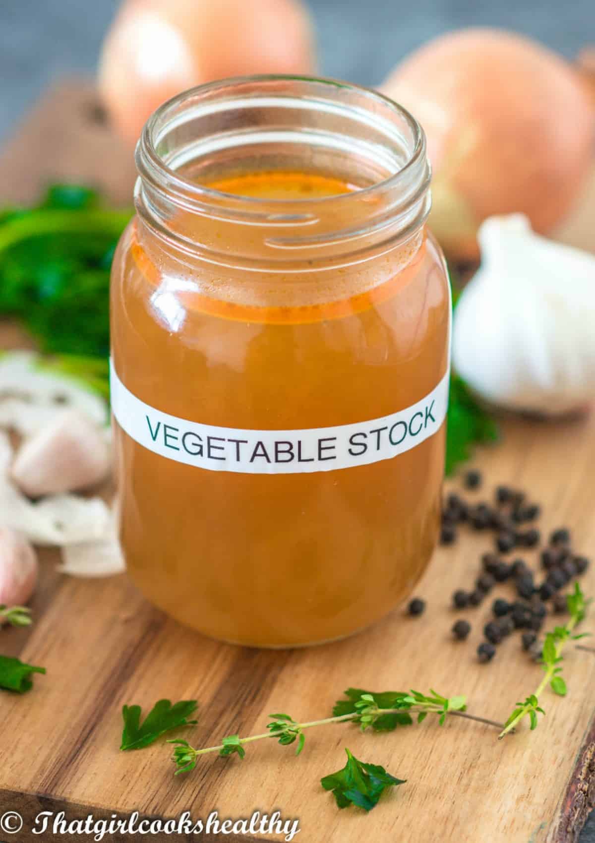 Instant Pot Vegetable Stock (Stove Top Option) - That Girl Cooks Healthy