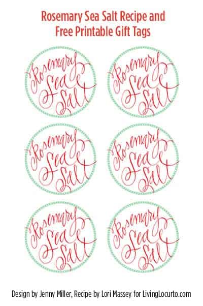 Rosemary Sea Salt Recipe with Free Printable Tags