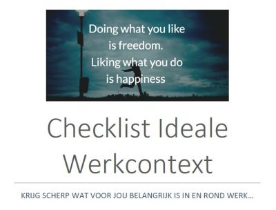 Checklist Ideale baan en werkcontext - Oei voor Groei