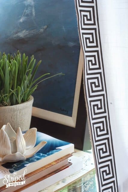 Greek Key Trim Curtains - The Striped House