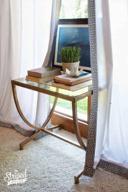 Greek Key Trim Curtains - The Striped House