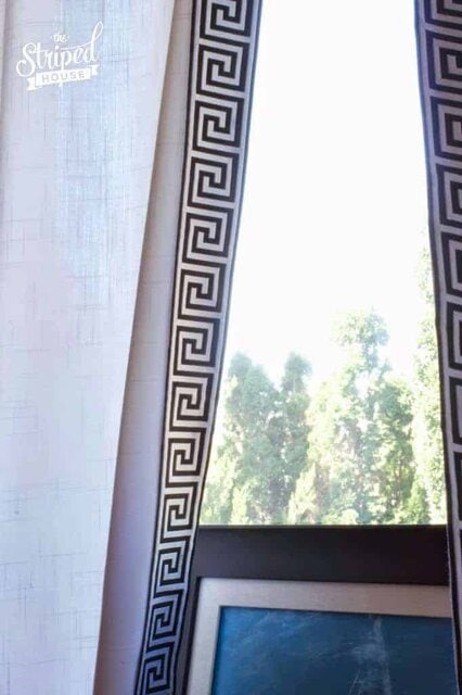 Greek Key Trim Curtains - The Striped House