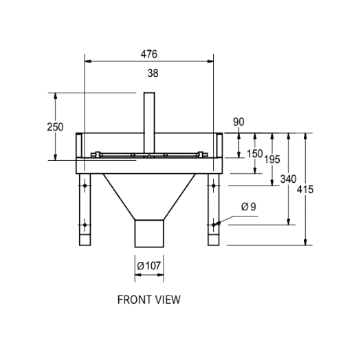 CH Slop Hopper- Stainless Steel Splash Back - Medicare