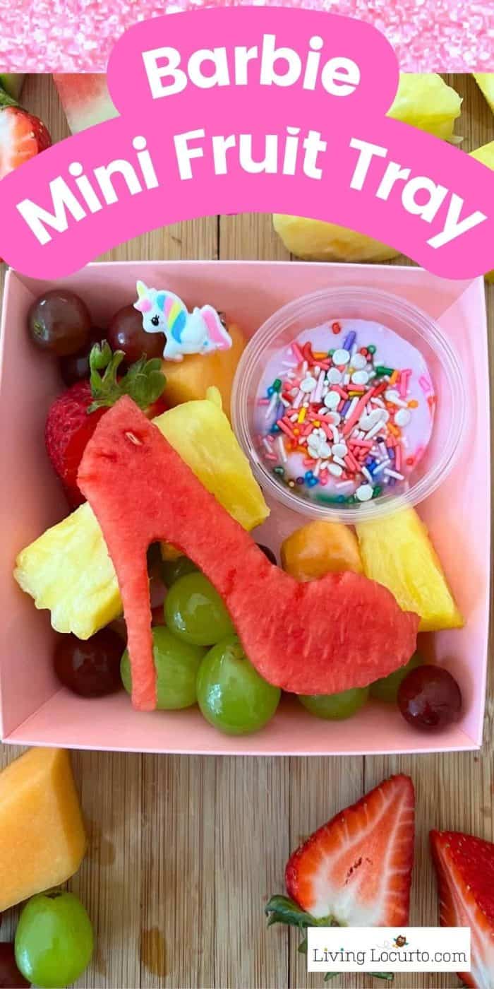 Barbie Fruit Tray with Pink Dragon Fruit Dip - Living Locurto