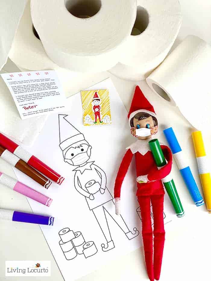 Quarantine Elf - Printable Coloring Page and Elf Face Masks