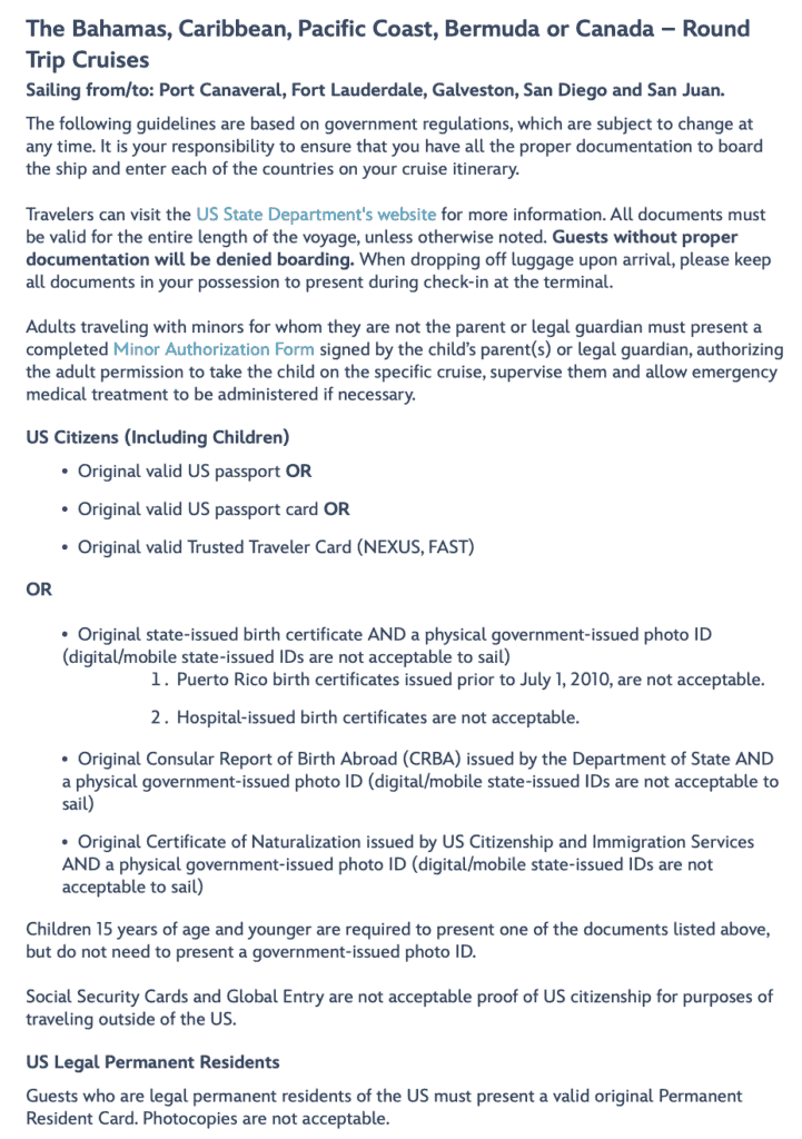 Important Update: DCL Documentation Requirements - The Disney Cruise ...