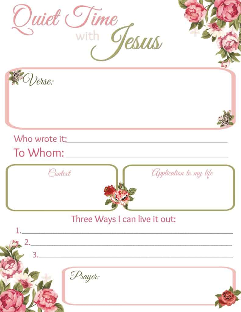 2 Quiet Time with Jesus Worksheets - Free Printables! - A Little R & R