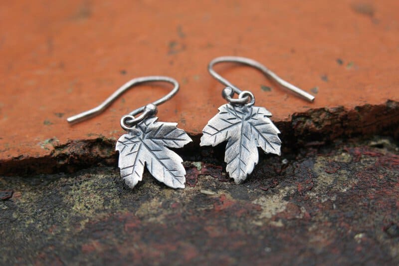 Silver Leaf Earrings • Handmade Jewellery UK