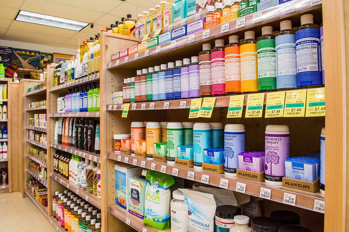 a natural grocery with organic foods