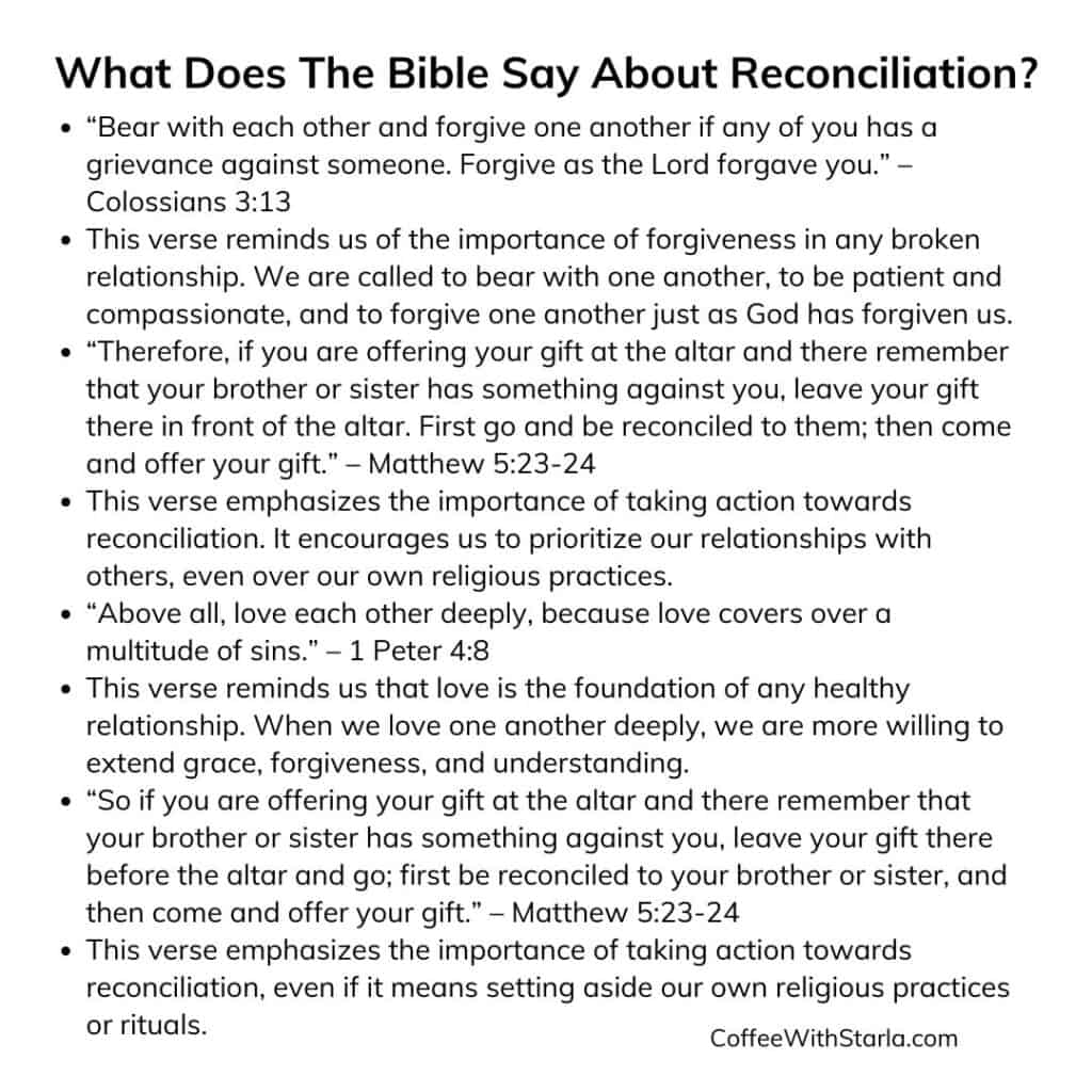 Healing Prayer For Reconciliation Of Friendship - Coffee With Starla