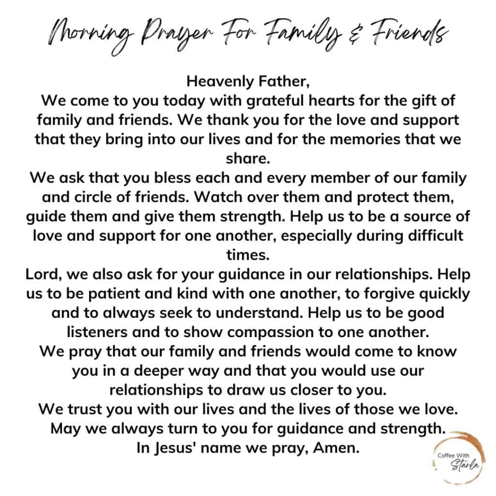 Heartfelt Morning Prayer For Family and Friends - Coffee With Starla