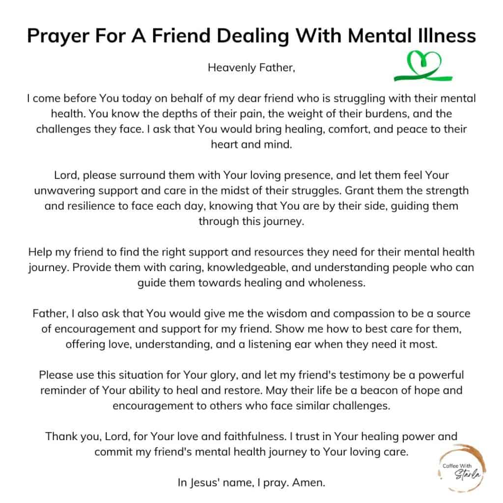 30 Prayer Points For Mental Health PDF - Coffee With Starla