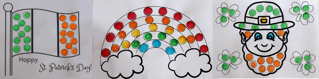 St. Patrick's Day Dot Art Printables - planningforkeeps.com