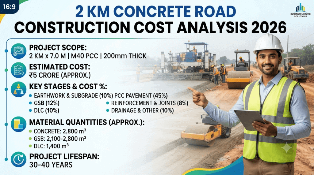 2 KM Concrete Road Construction Cost Analysis 2026: Complete Cost ...