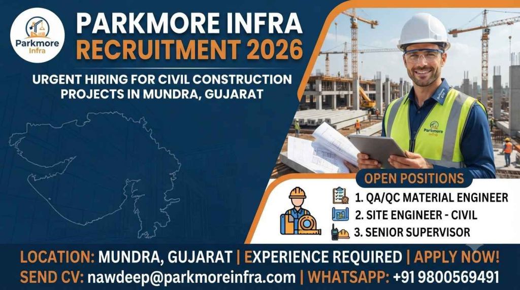 Parkmore Infra Recruitment 2026: Urgent Hiring for Civil Construction ...