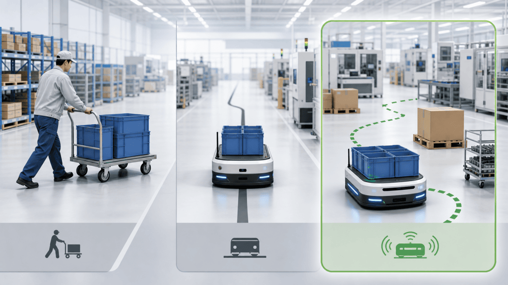 AGV vs AMR vs Manual Transport Performance Comparison: Why HIKROBOT AMR ...