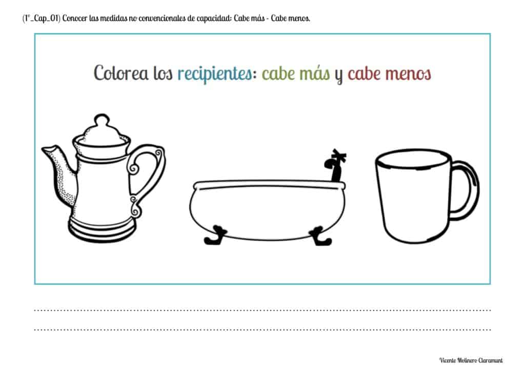 💙 MEDIDAS DE CAPACIDAD 💙 Primero Educación Primaria (6 años)
