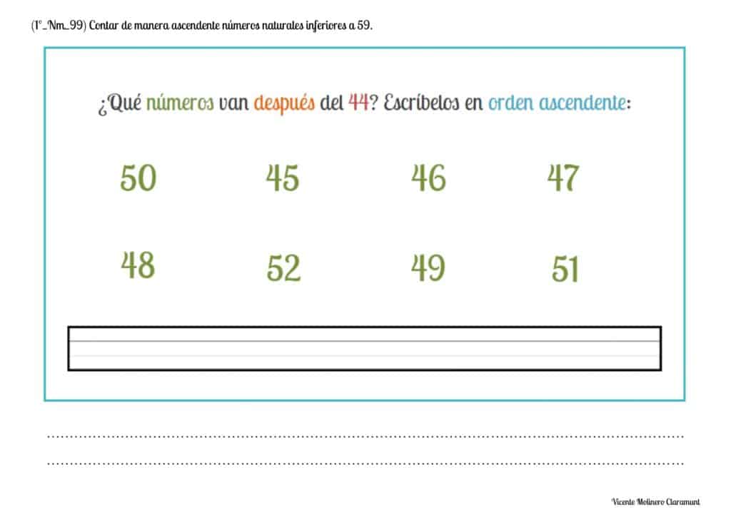 📚 Números del 50 al 60 📚 1º Educación Primaria