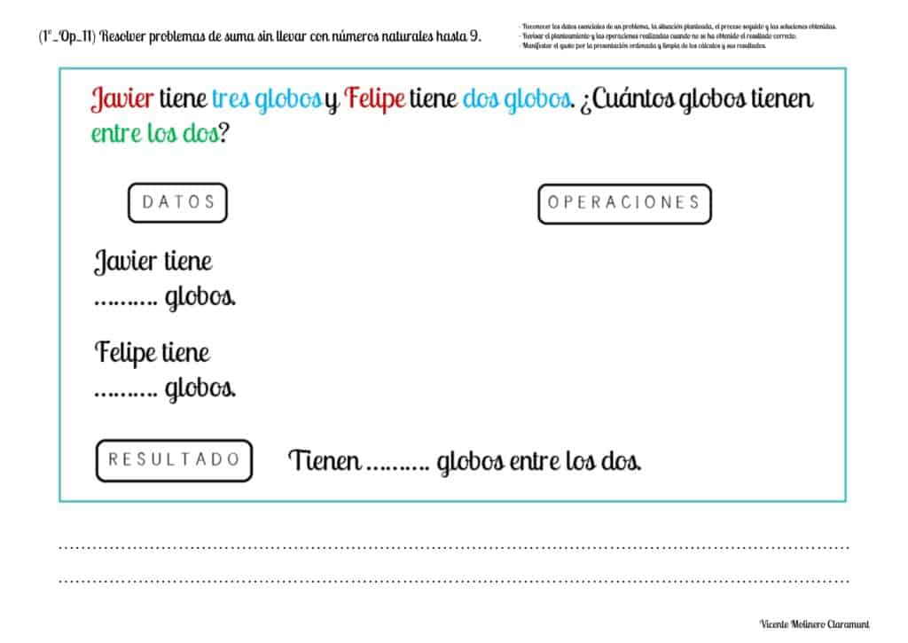 🔢 Sumar en Vertical con Números hasta 9 🔢 PDF