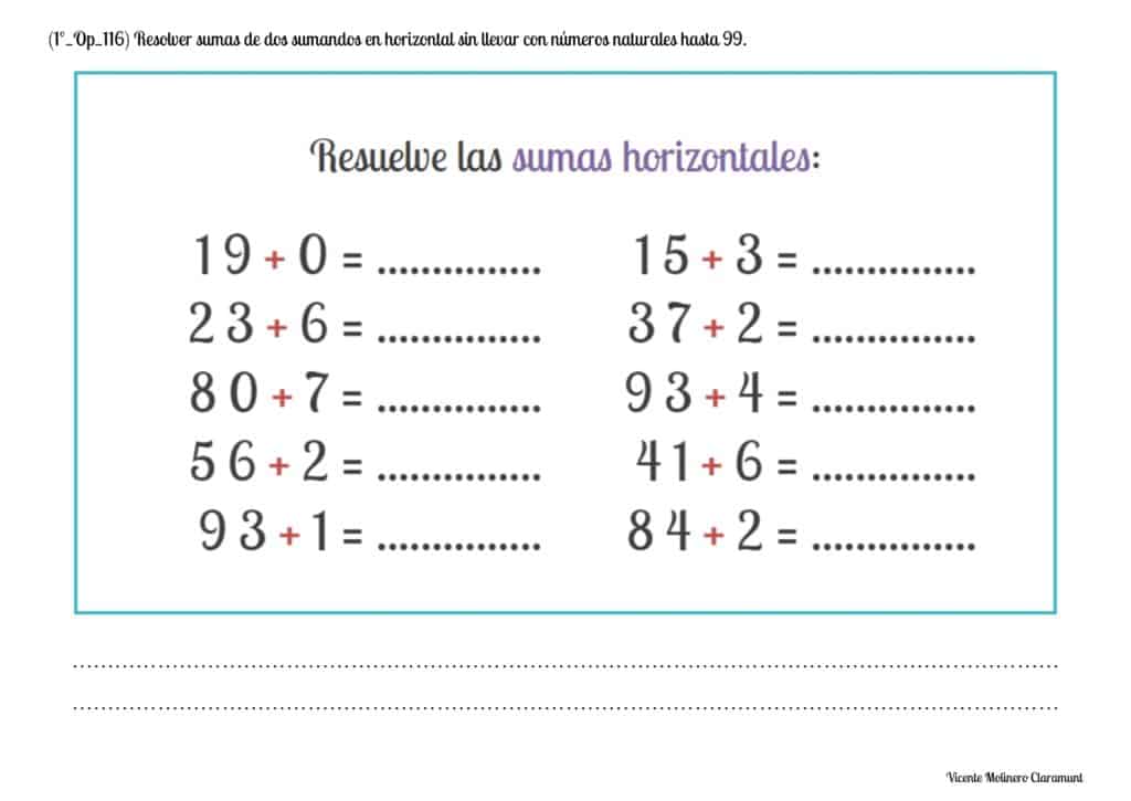 📚 Sumar del 0 al 100 📚 1º Educación Primaria