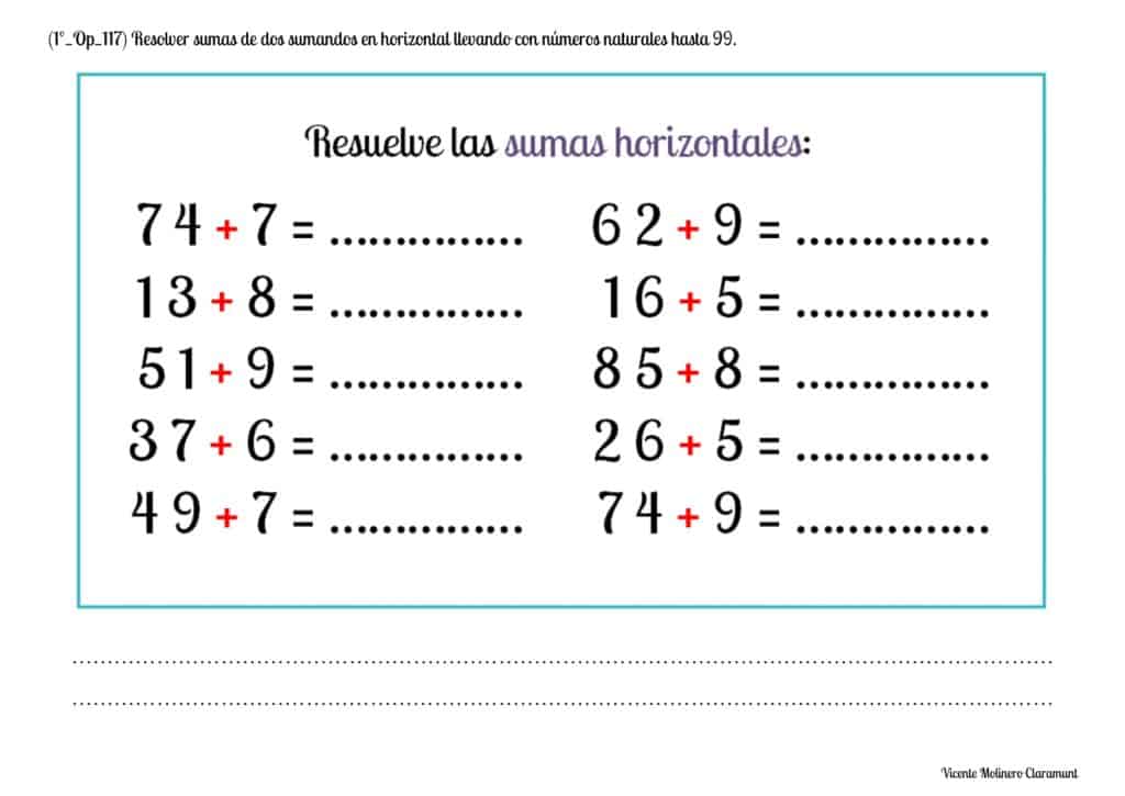 📚 Sumar del 0 al 100 📚 1º Educación Primaria