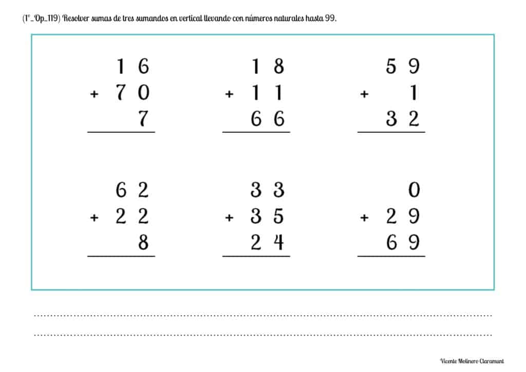 📚 Sumar del 0 al 100 📚 1º Educación Primaria