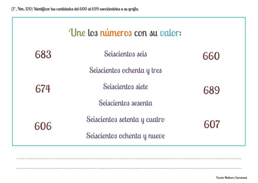 📚 Números del 600 al 700 📚 2º Educación Primaria