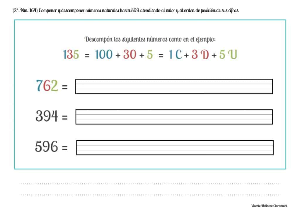 📚 Números del 800 al 900 📚 2º Educación Primaria