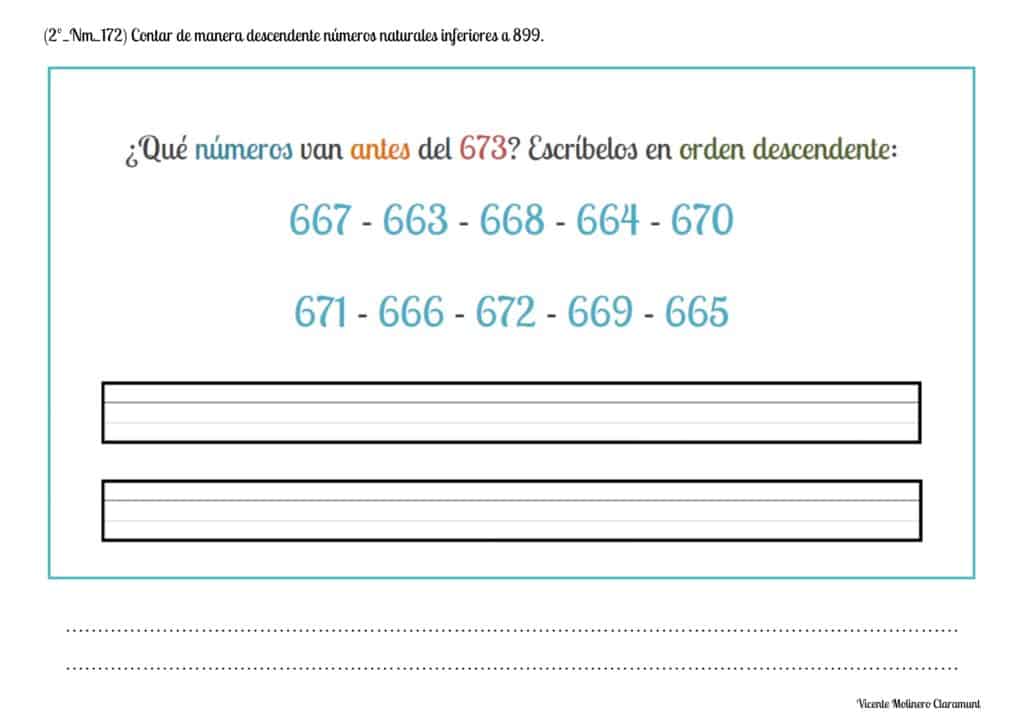 📚 Números del 800 al 900 📚 2º Educación Primaria