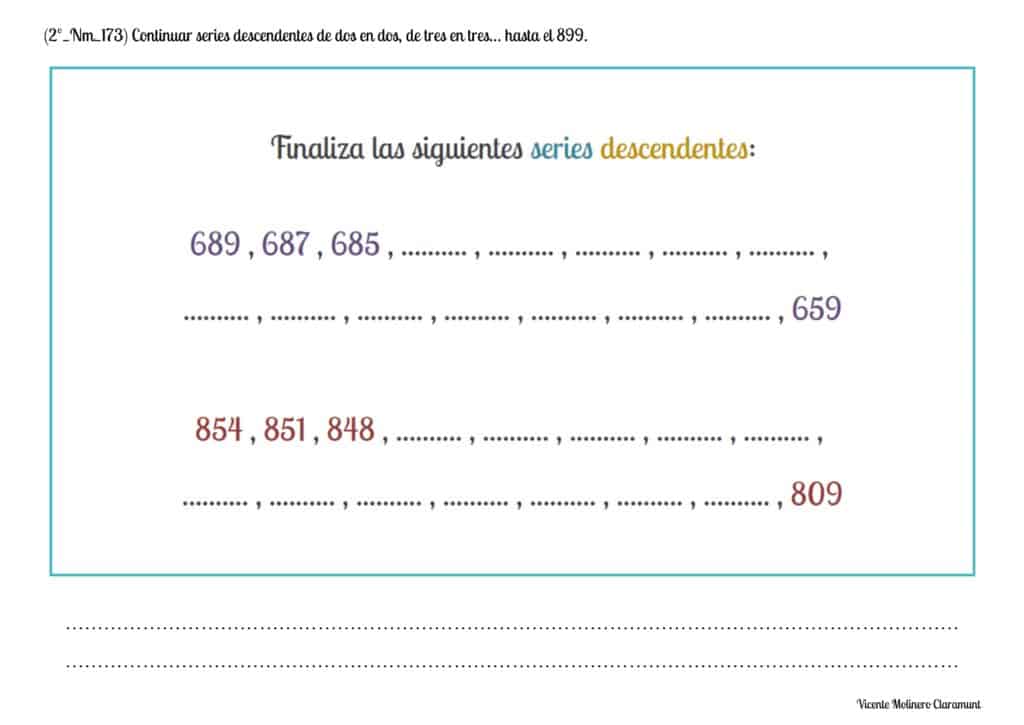 📚 Números del 800 al 900 📚 2º Educación Primaria
