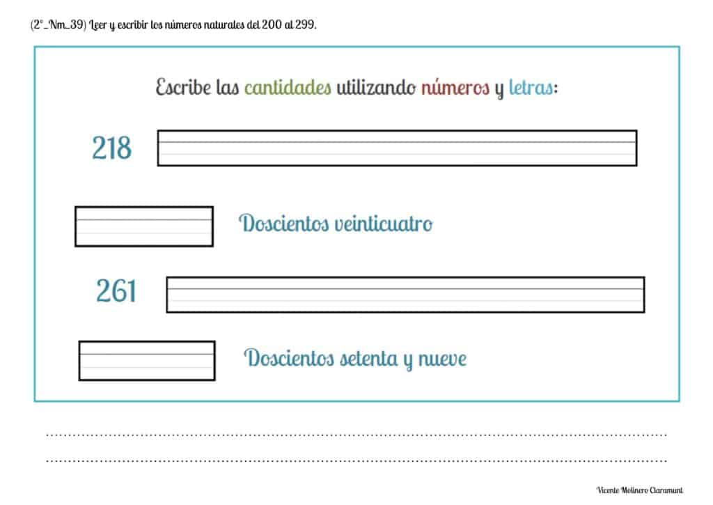 📚 Números del 200 al 300 📚 2º Educación Primaria