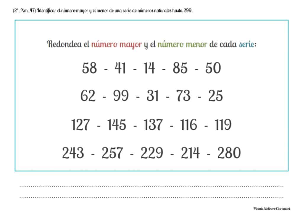 📚 Números del 200 al 300 📚 2º Educación Primaria
