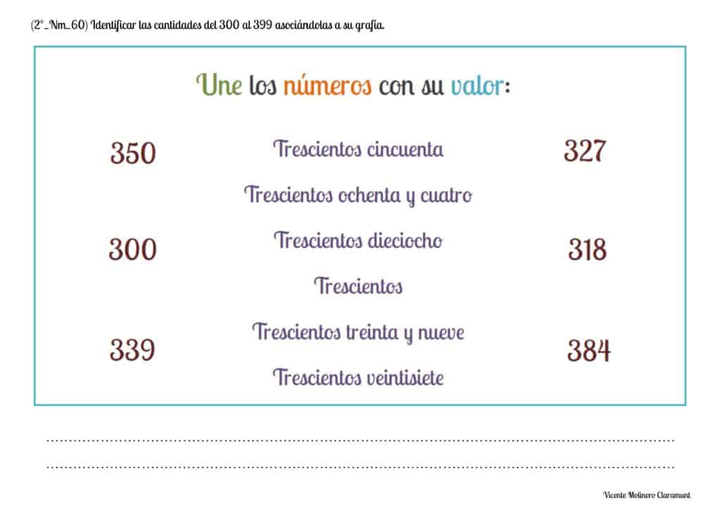 📚 Números del 300 al 400 📚 2º Educación Primaria