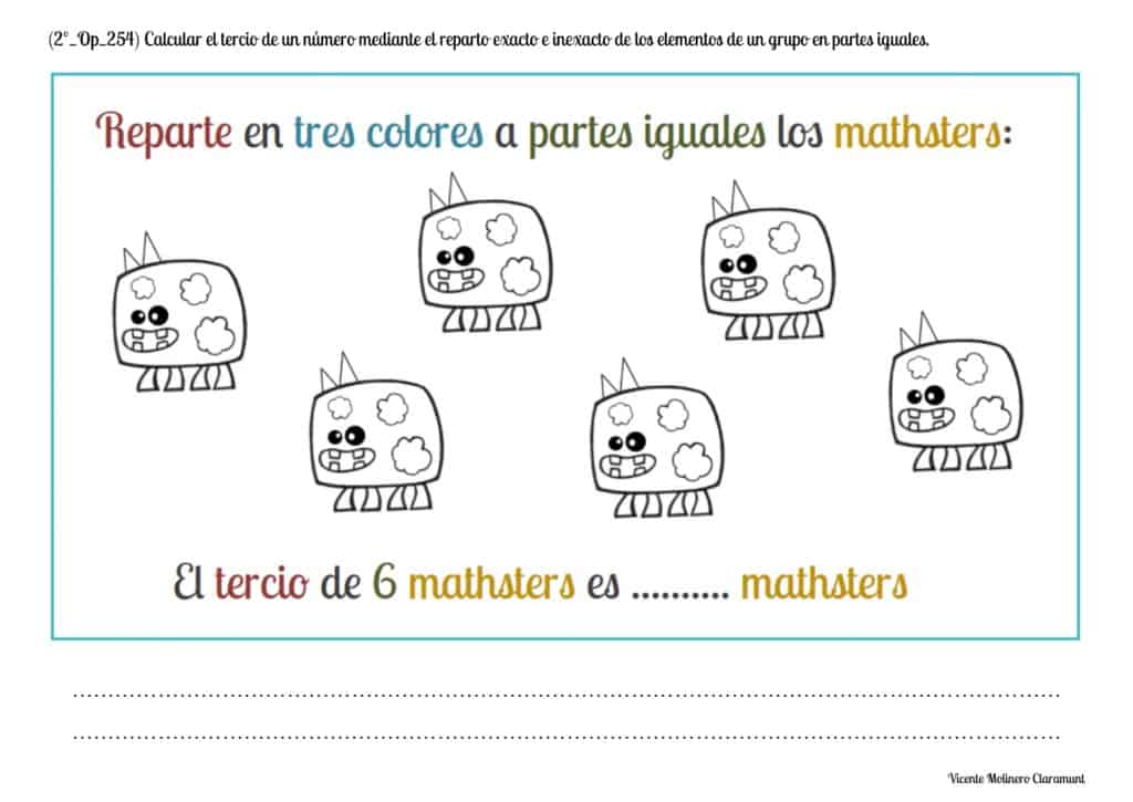 🔢 Calcular la Mitad como Reparto de Elementos 🔢 PDF