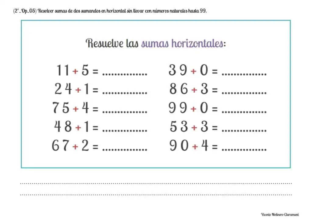 📚 Sumar del 0 al 100 📚 2º Educación Primaria