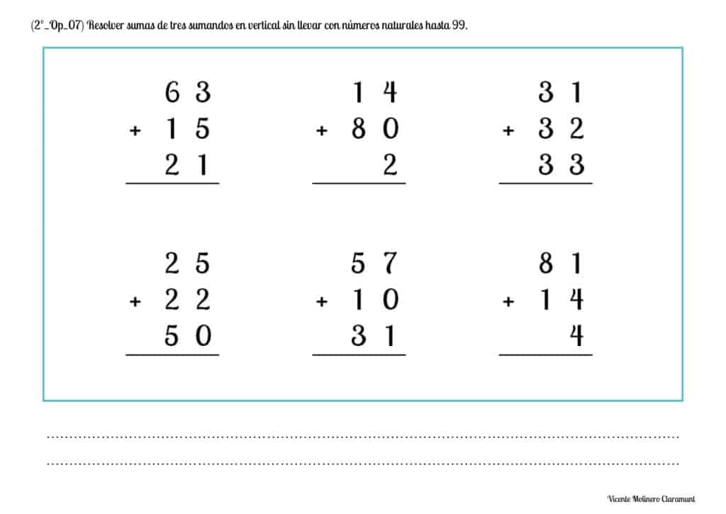📚 Sumar del 0 al 100 📚 2º Educación Primaria
