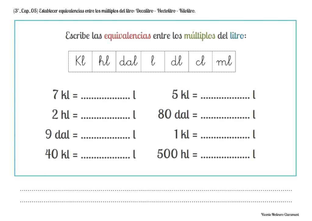 📚 Unidades de Capacidad 📚 3º Educación Primaria