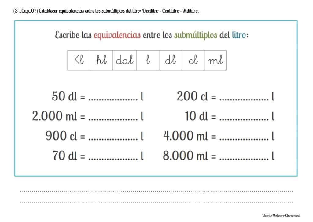 📚 Unidades de Capacidad 📚 3º Educación Primaria
