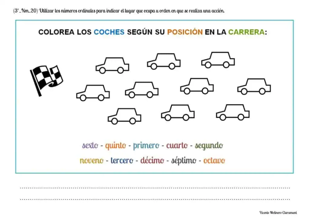 📚 Ordinales del 1º al 30º 📚 3º Educación Primaria