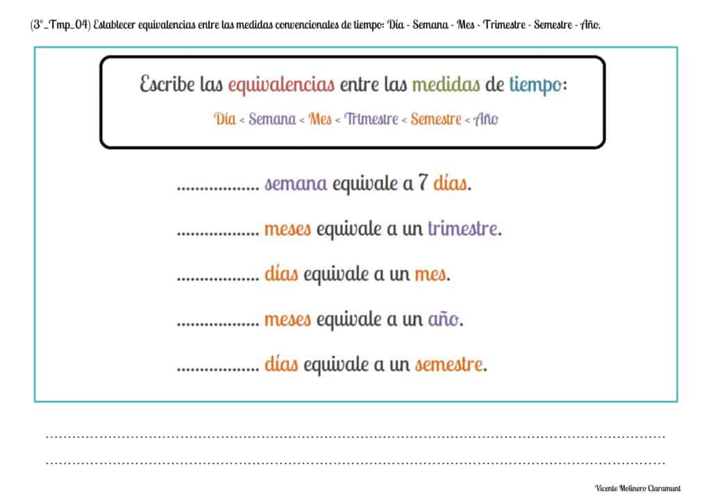 📚 Unidades de Tiempo 📚 3º Educación Primaria