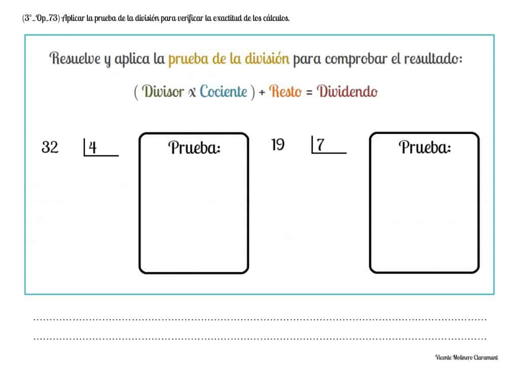 📚 Dividir por 1 Cifra 📚 3º Educación Primaria