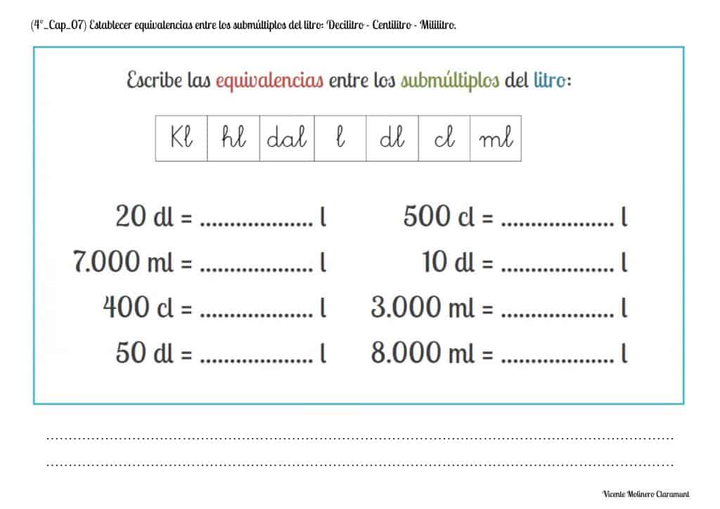 📚 Unidades de Capacidad 📚 4º Educación Primaria